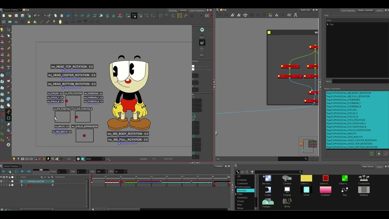 ArtStation - My first toonboom harmony 360 Rig - CUPHEAD