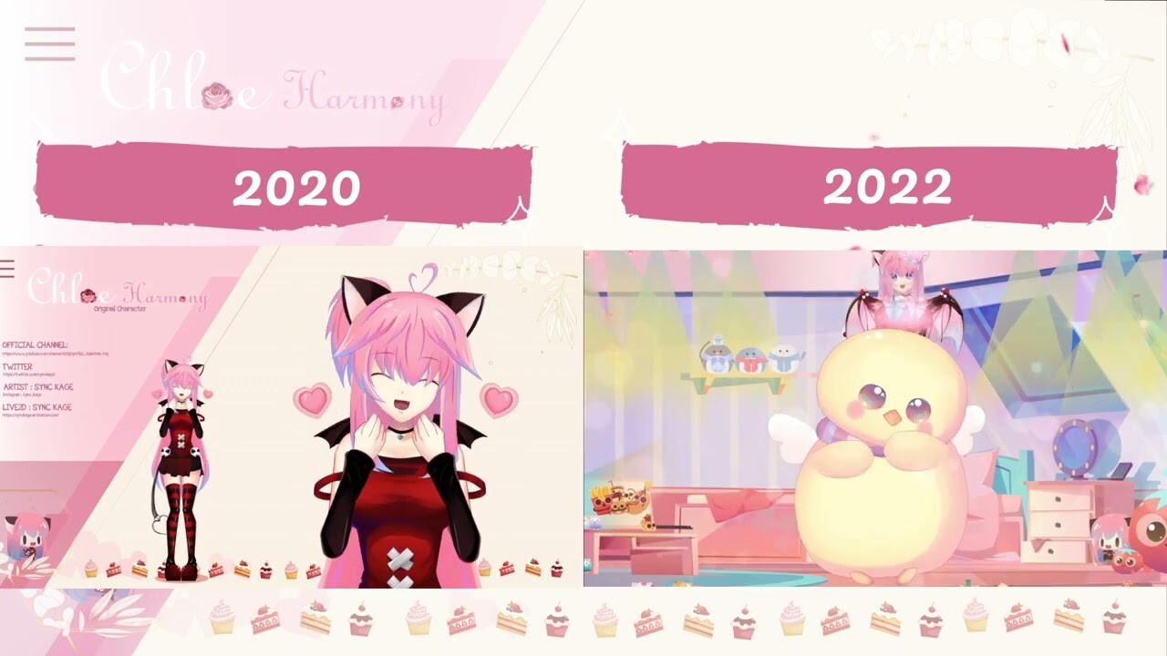 ArtStation - Comparison 2020 VS 2022 My Live2d Rig [Chloe Harmony / OC]