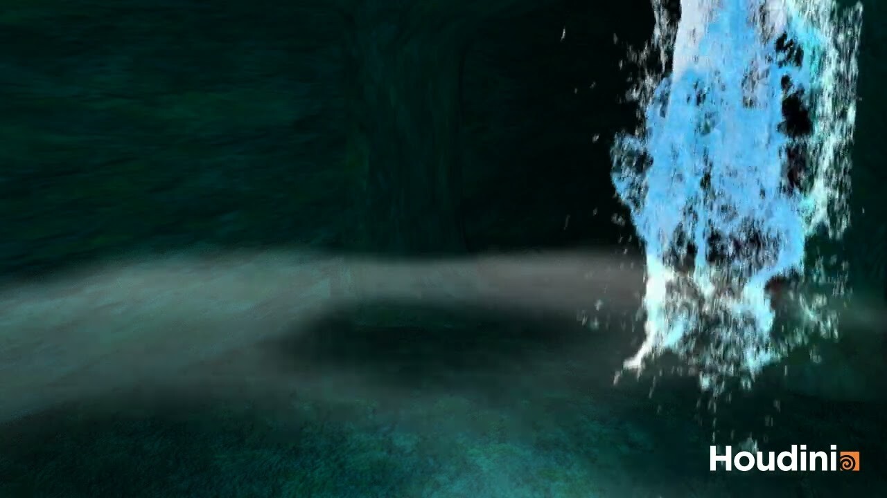 ArtStation - Cave mist and Waterfall