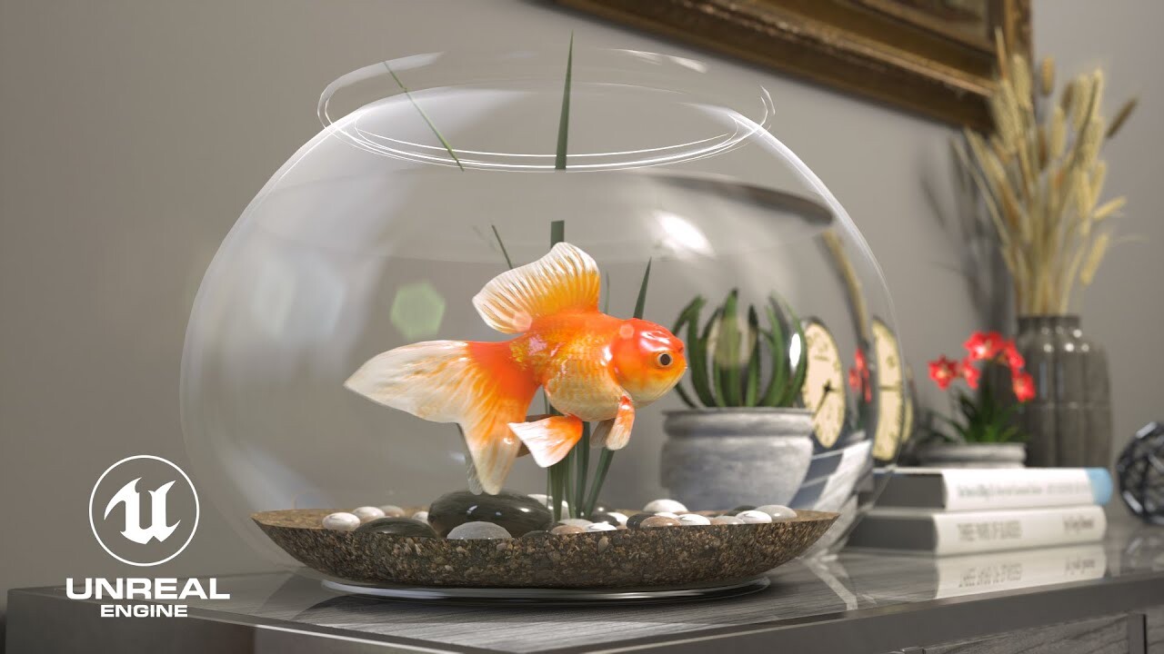 ArtStation - Ureal Engine 5 - Aquarium Ball with one goldfish