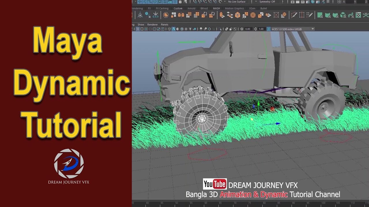 ArtStation - Grass Colliding & Car rigging tutorial in Autodesk Maya | Dream journey vfx | Maya ...
