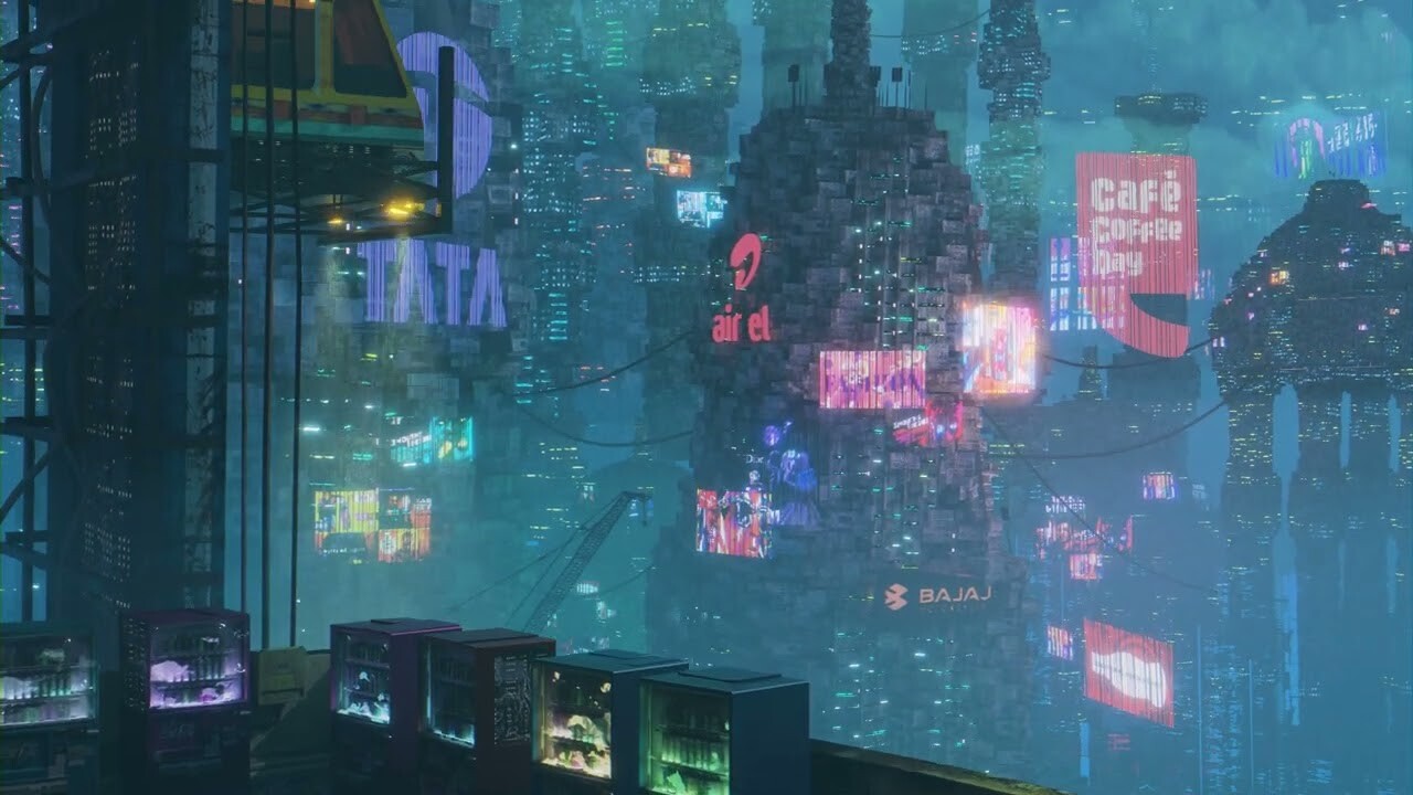 ArtStation - Cyberpunk city using Cyberpunk Generator Houdini tool