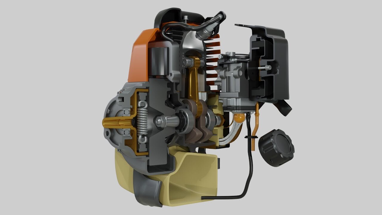 ArtStation - Brushcutter Engine - 1:1 model and animations