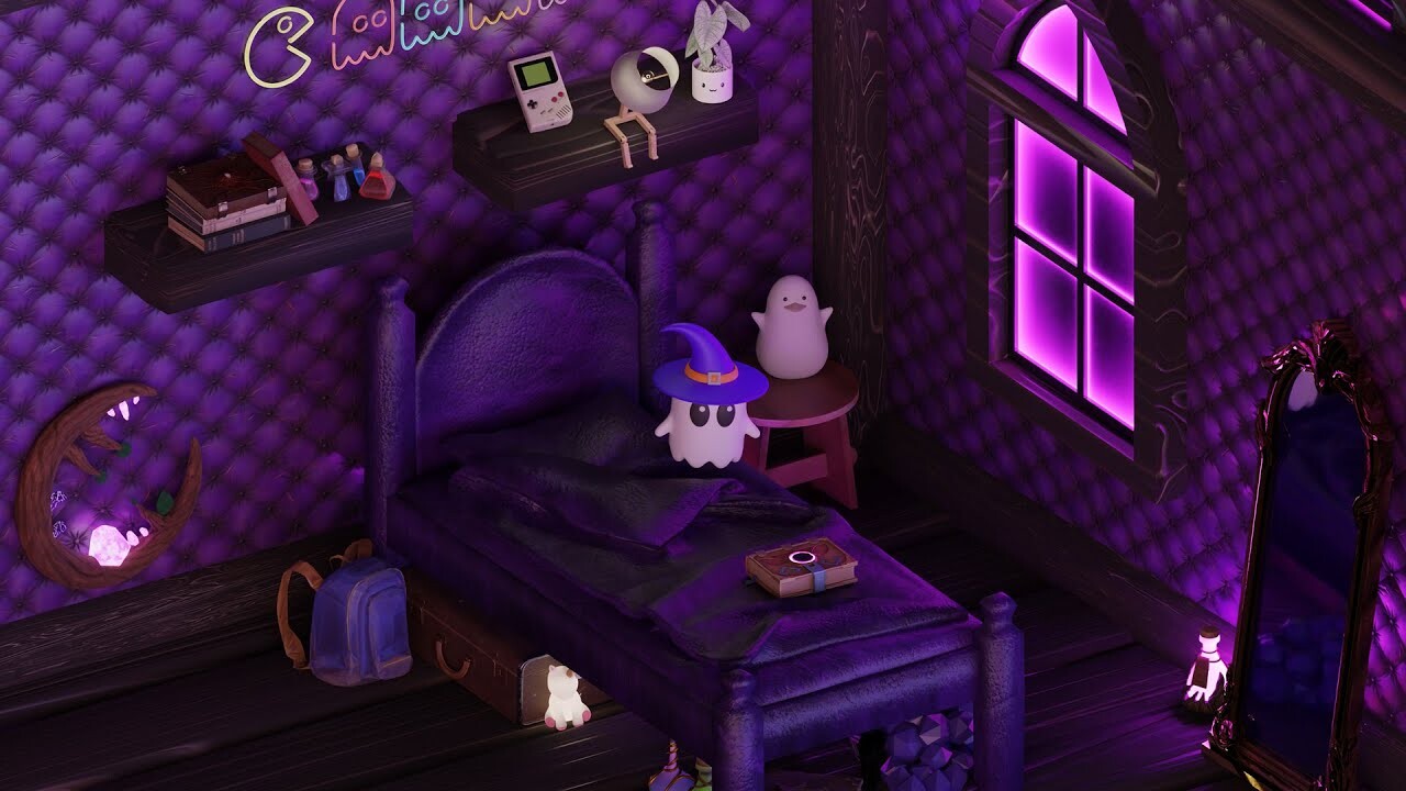 ArtStation - Ghostly Cabin - Isometric Room Design