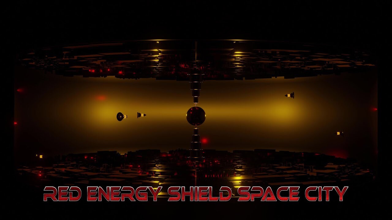 ArtStation - Red Energy Shield Space City