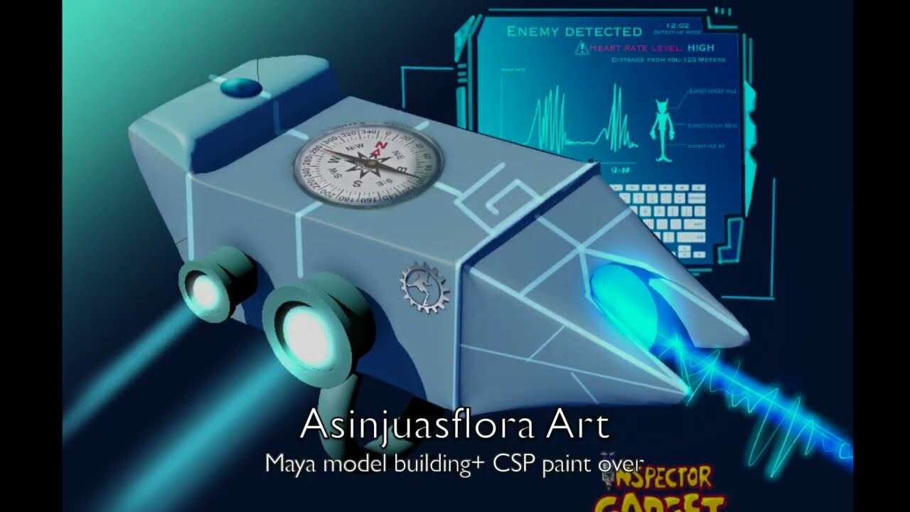 ArtStation - Autodesk Maya 3D prop design (Inspector Gadget theme)