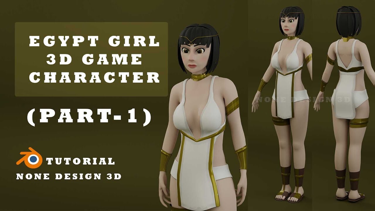 ArtStation - EGYPT GIRL Game Character Modeling Tutorial PART - 1 / Blender 3.4