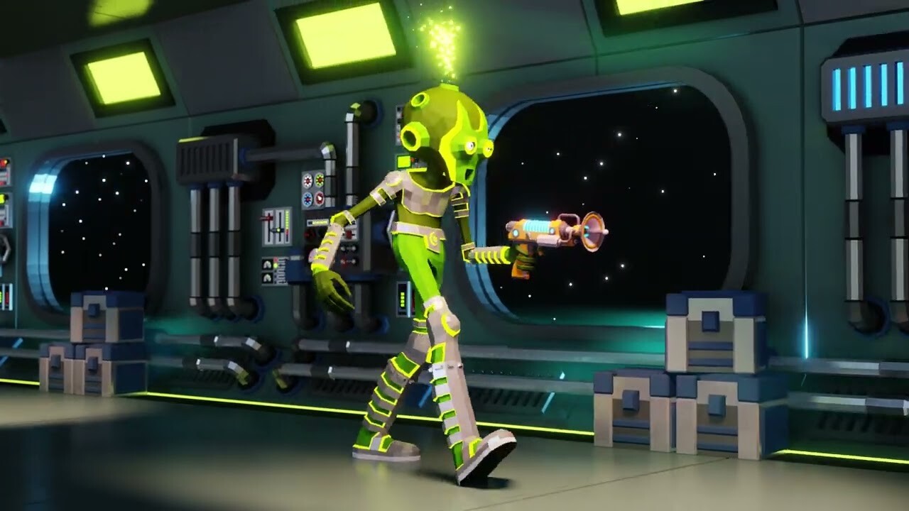 ArtStation - Alien with blaster in low poly style