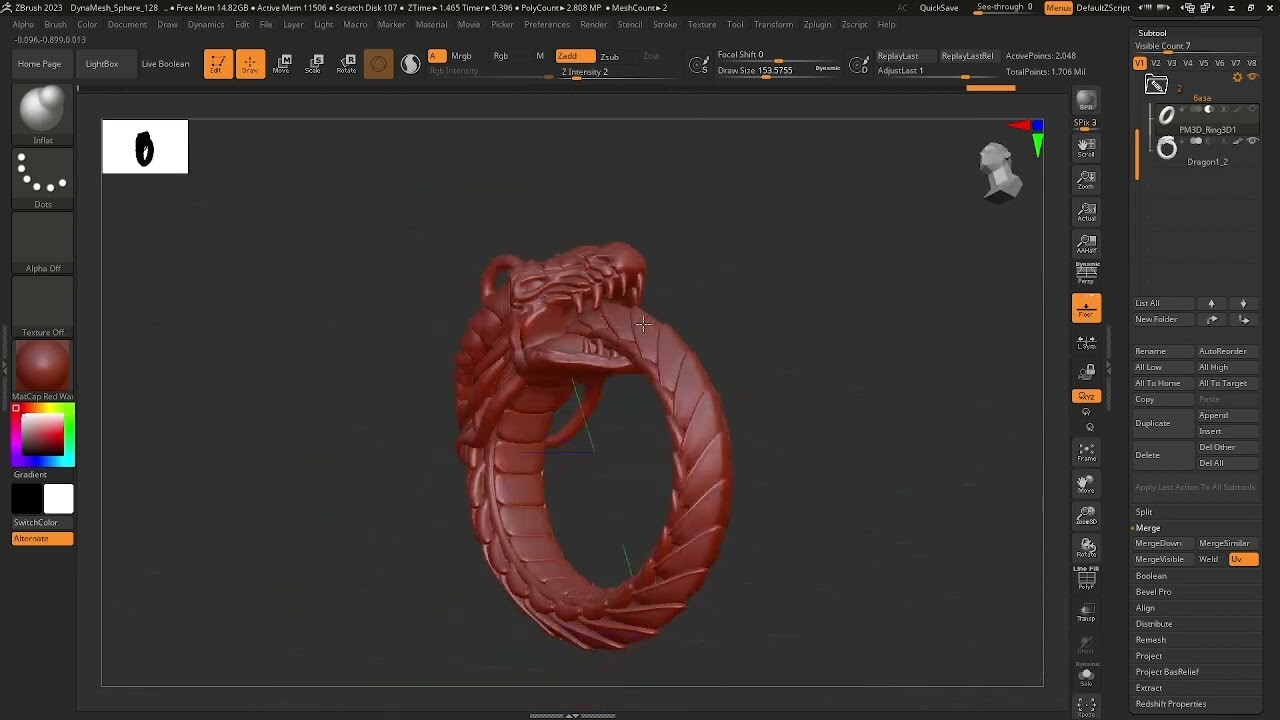 ArtStation - Ouroboros dragon snake. Jewelry pendant. zbrush. 3d model