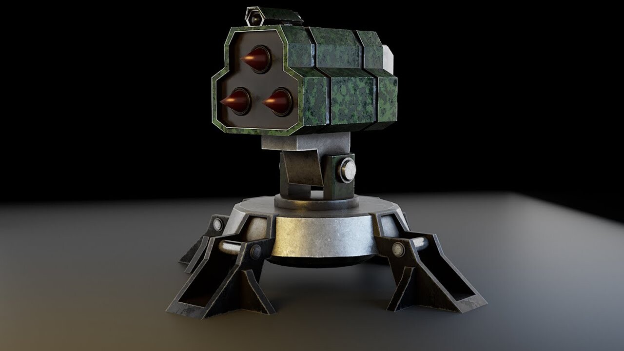 ArtStation - 3 unique Turrets with concpet art