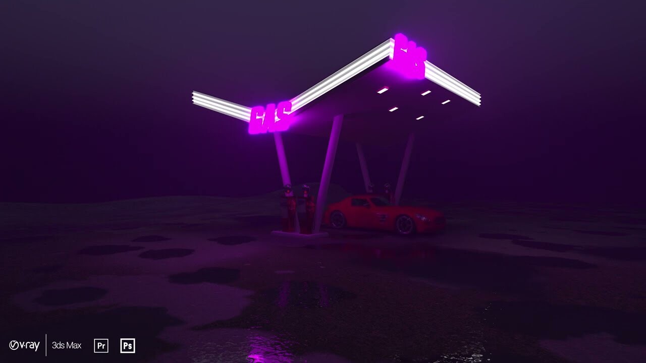 ArtStation - Gas Station Car Animation In 3DS MAX V-RAY