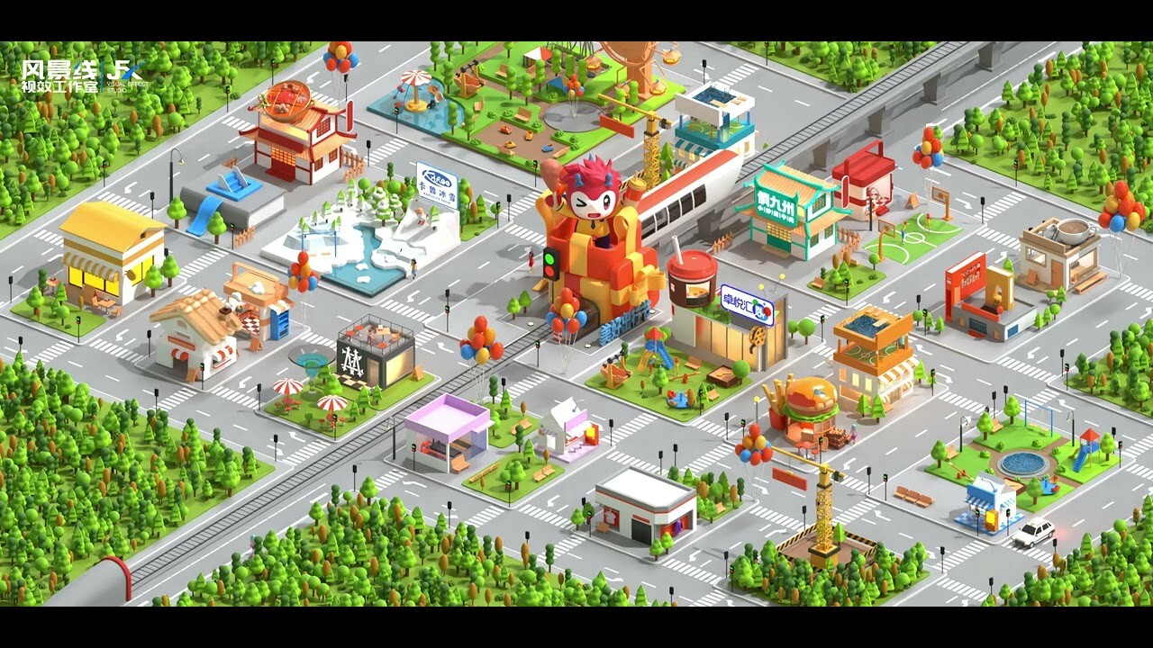 ArtStation - Cartoon city Landscape mode