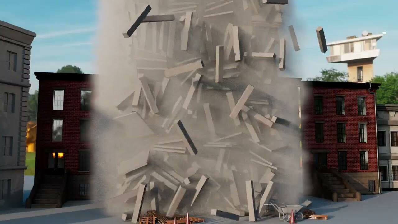 ArtStation - DYNAMICS SIMULATION OF BUILDING