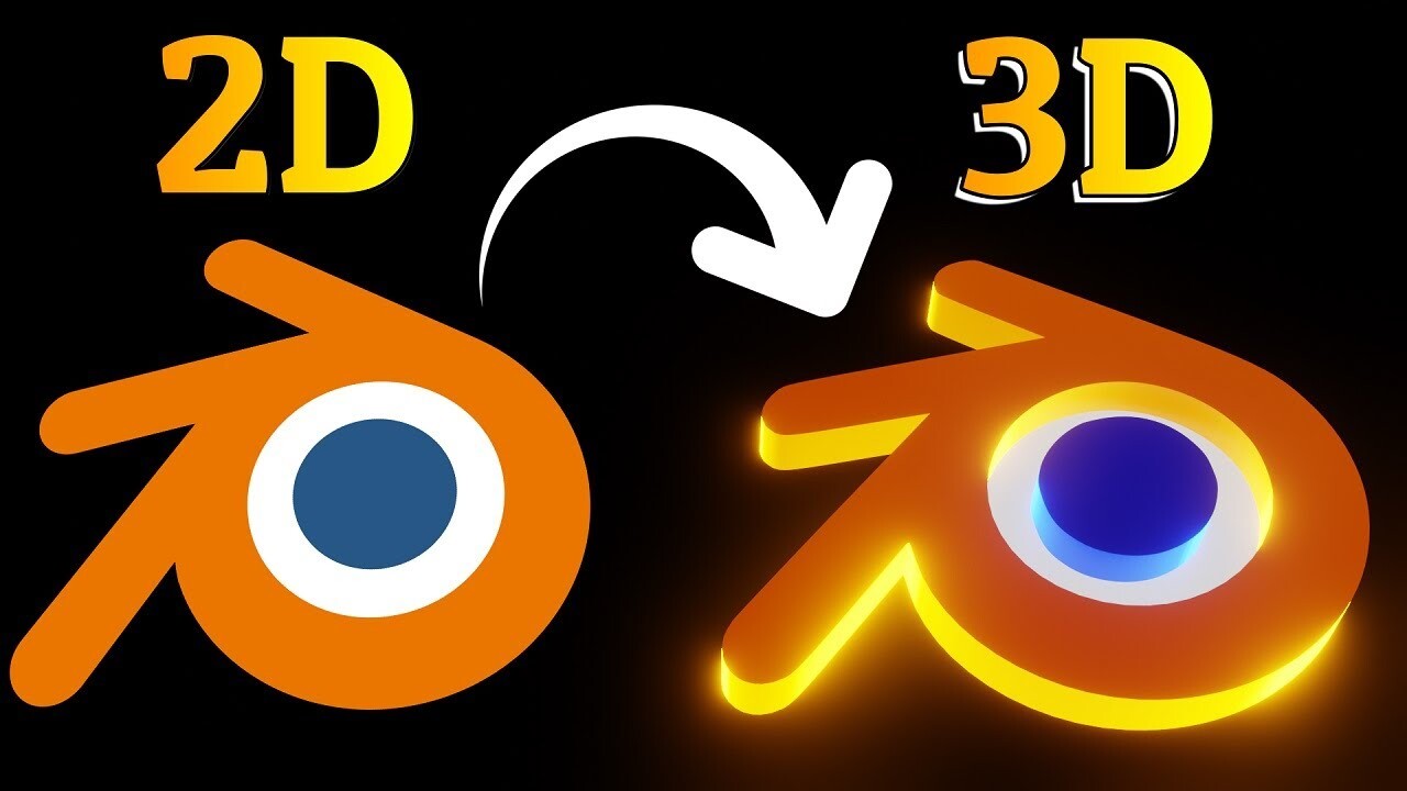 ArtStation - How to make 3D logo from 2D image? | Blender Tutorial
