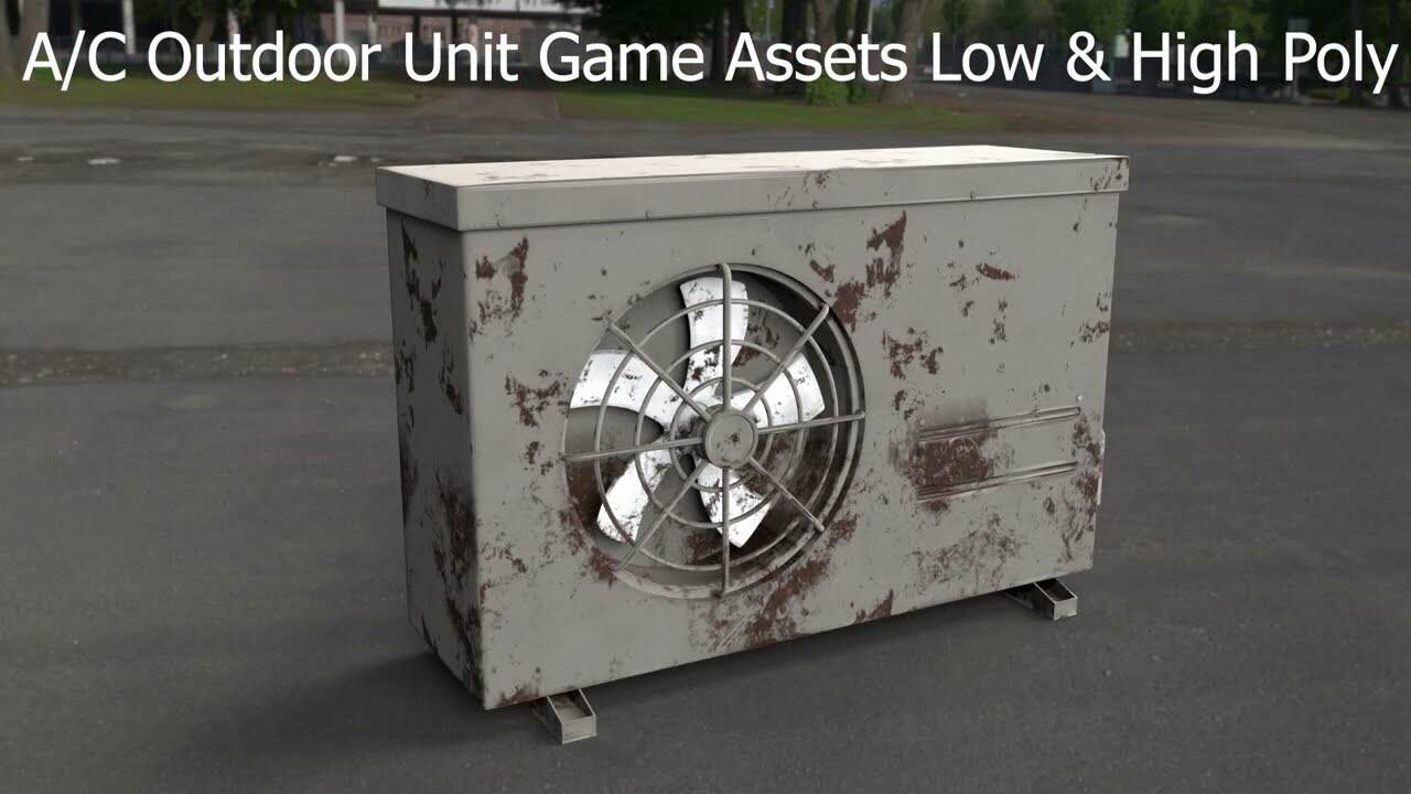 ArtStation - Game Asset AC Outdoor Unit Low & High Poly