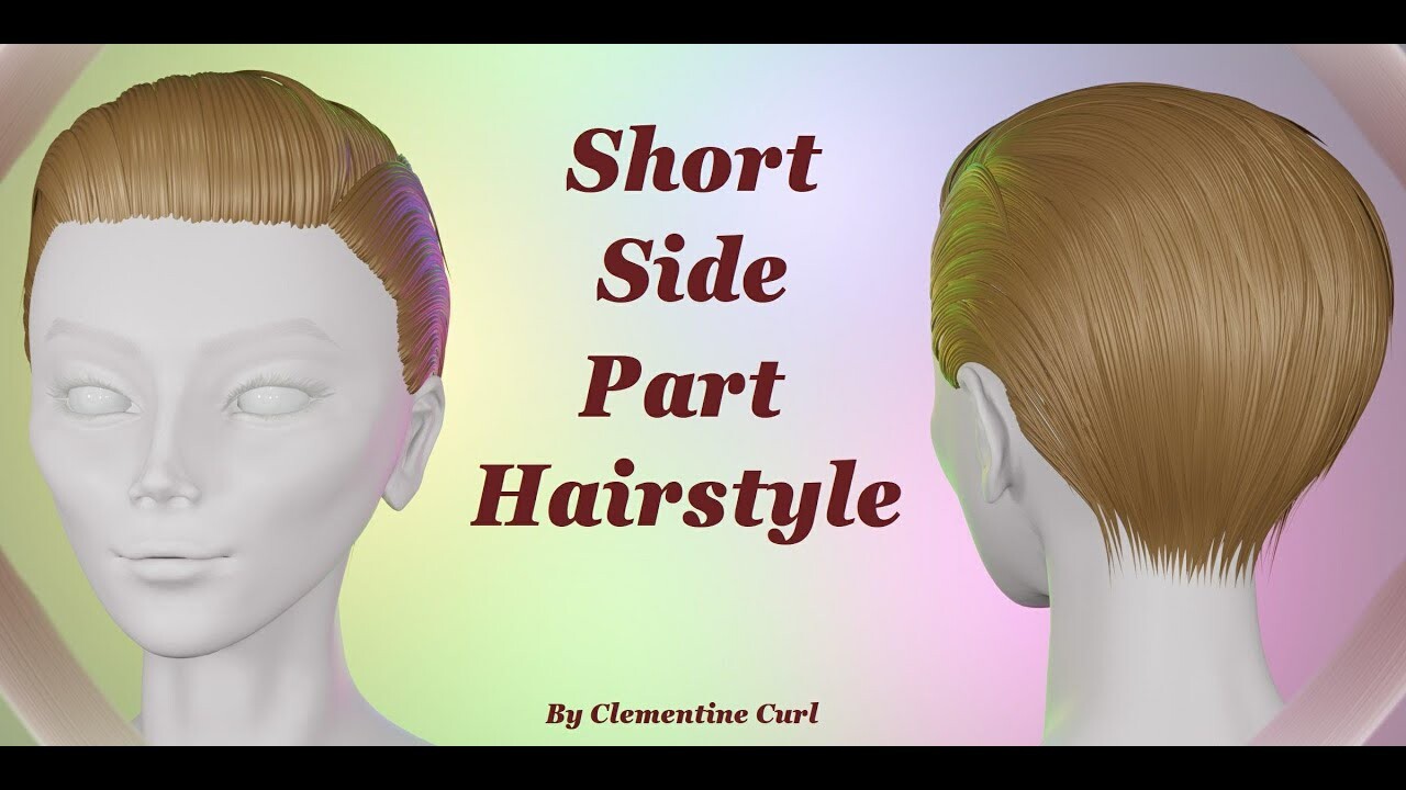 ArtStation - Short side part hairstyle 360 video