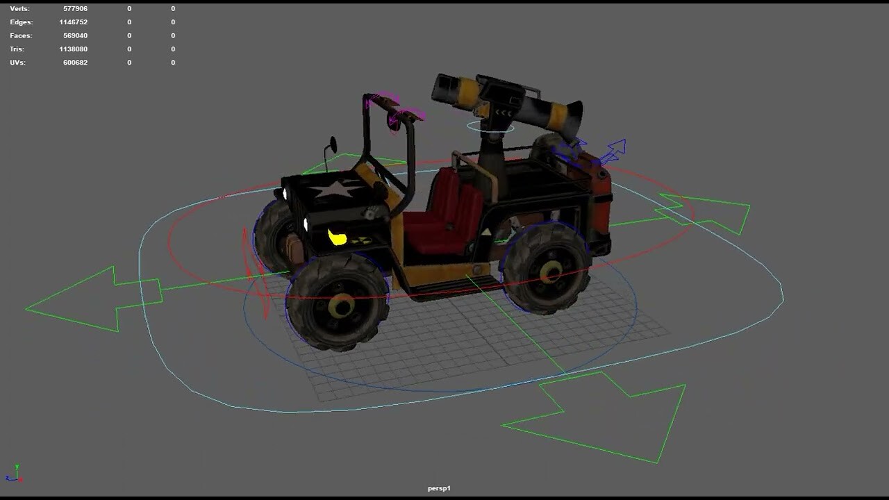 ArtStation - Maya metal slug Jeep car rig