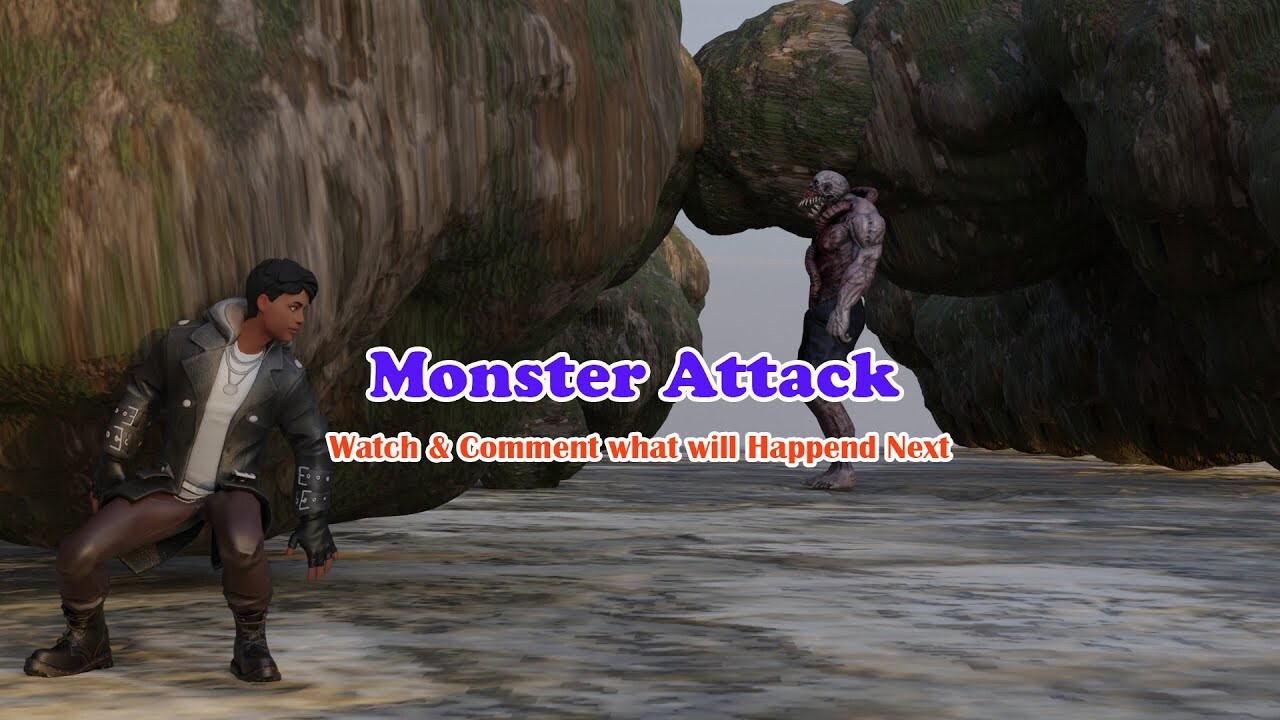 ArtStation - Monster Attack 3D Animated Scene Full