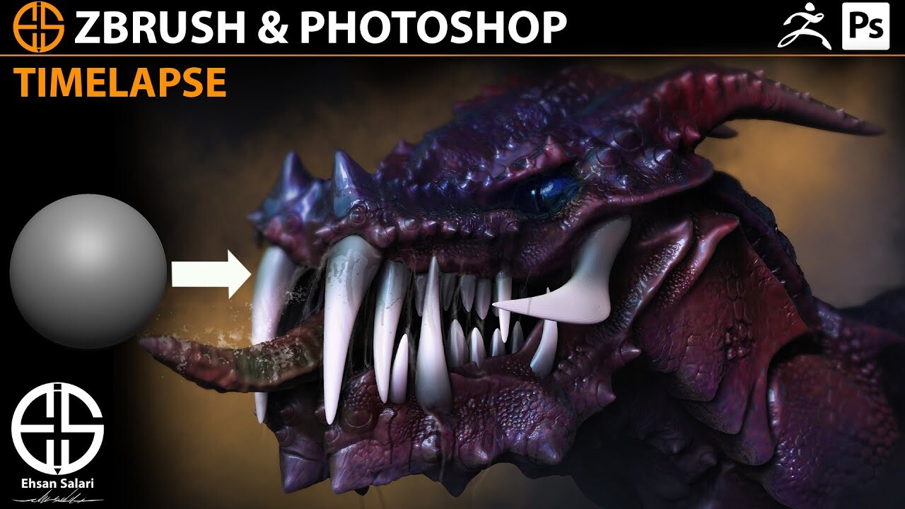ArtStation - Zbrush to Photoshop Speed sculpt-Dragon Concept Design(Creature and Character 3D ...
