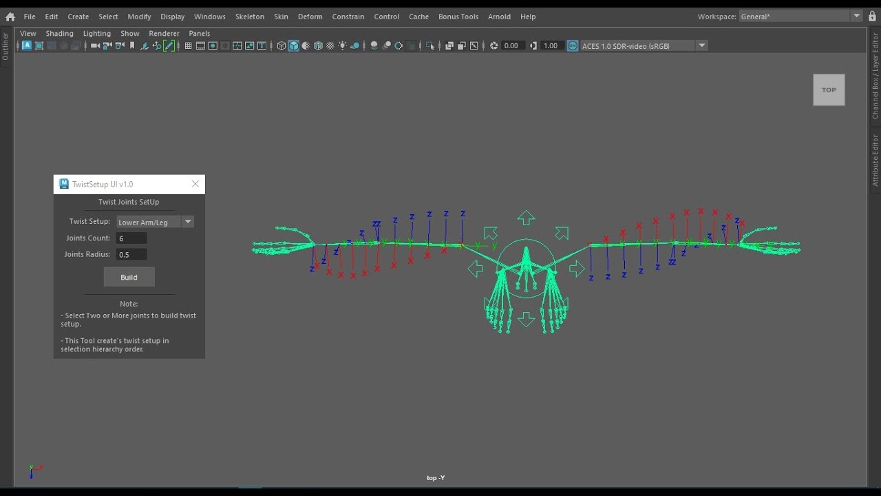 ArtStation - Twist Setup Tool for Maya Rigging using python and MEL