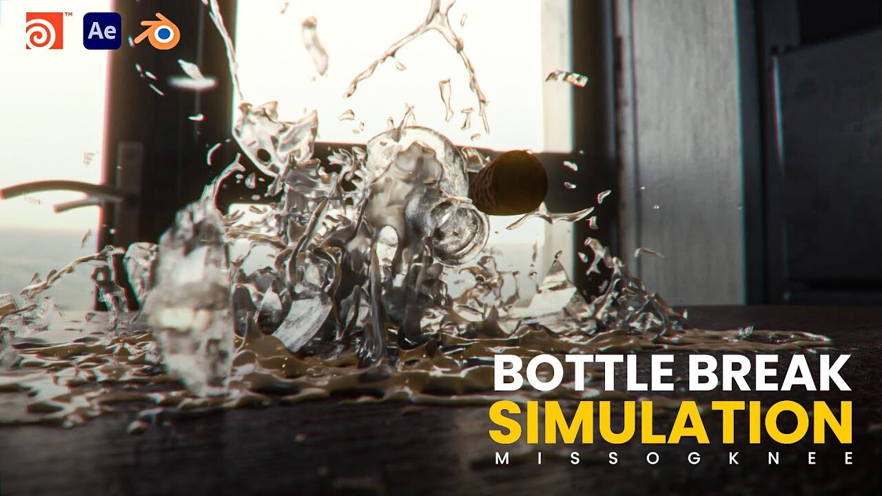 ArtStation - Flip Fluid Simulation Bottle Break