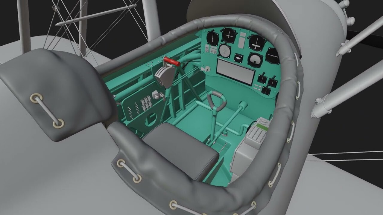 ArtStation - Fun project: biplane cockpit for my pilot penguin ...