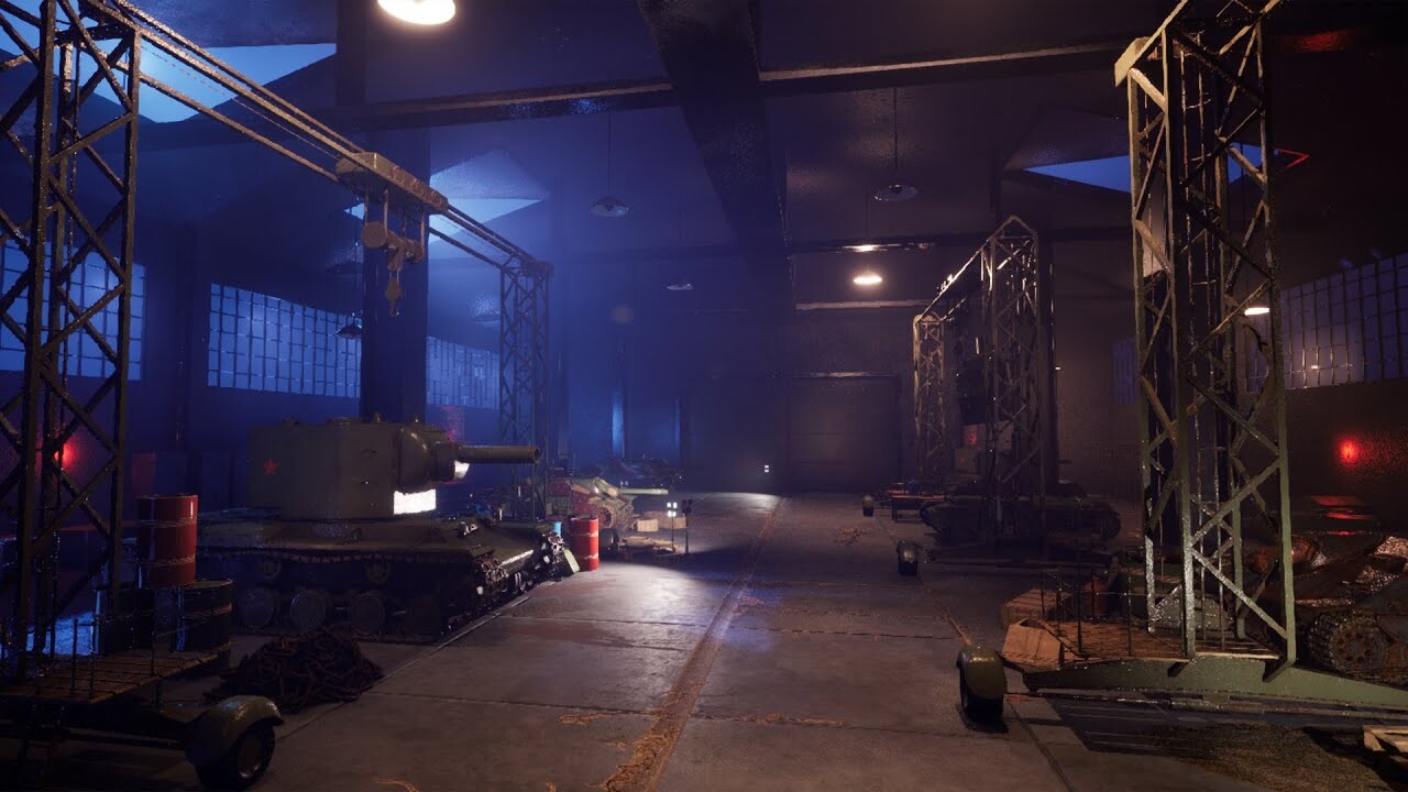 ArtStation - Tank Garage, Unreal Engine 3D scene
