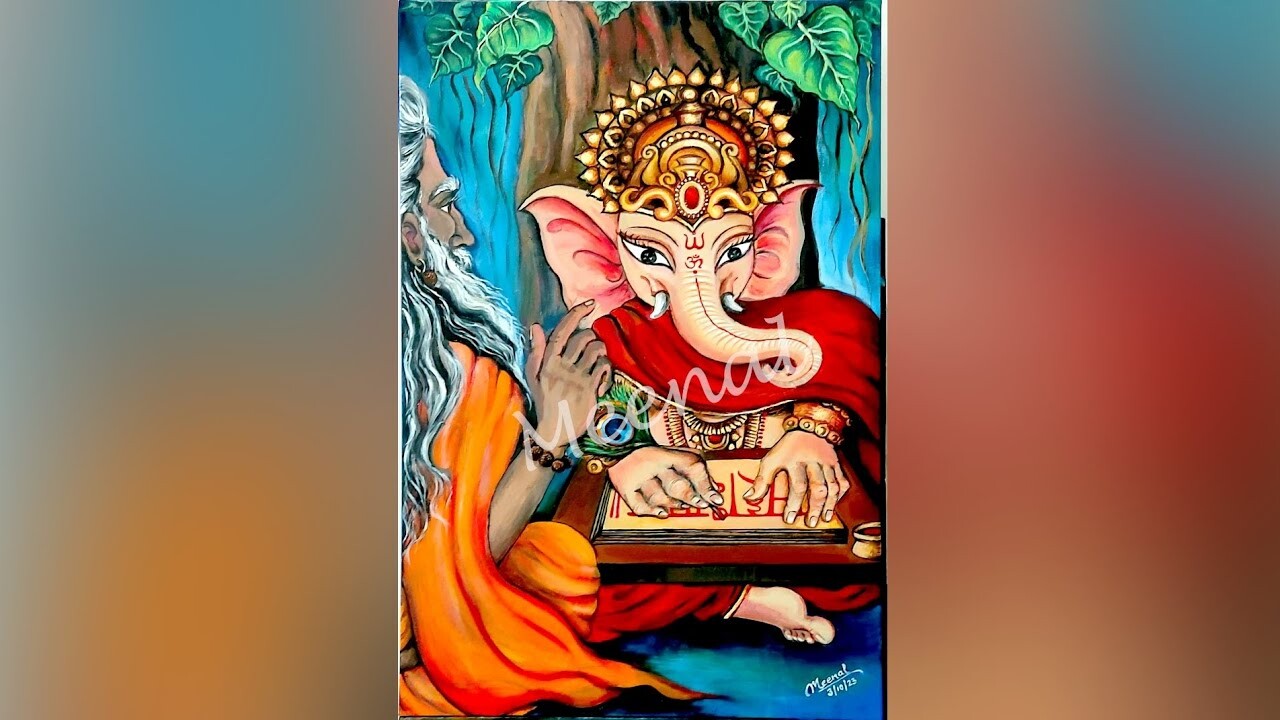 ArtStation - Making of the painting of Lord Ganesha and Sage Vyasa