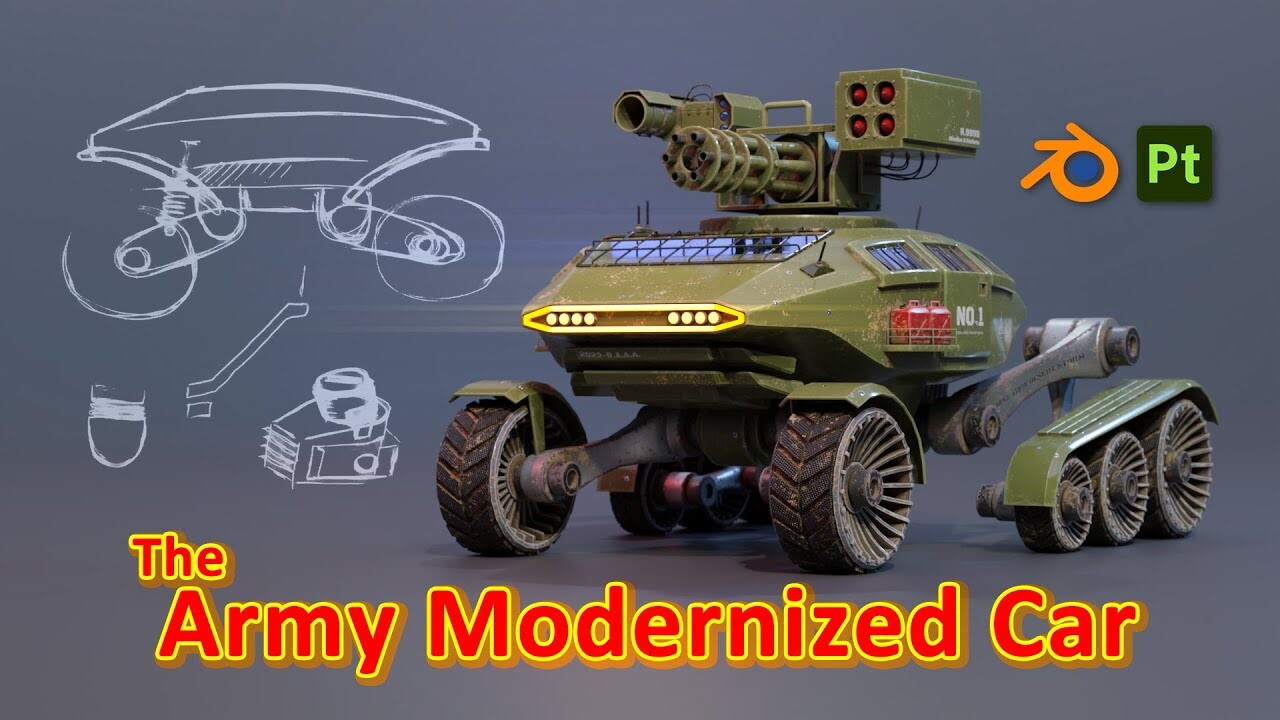 ArtStation - The Army Modernized Car