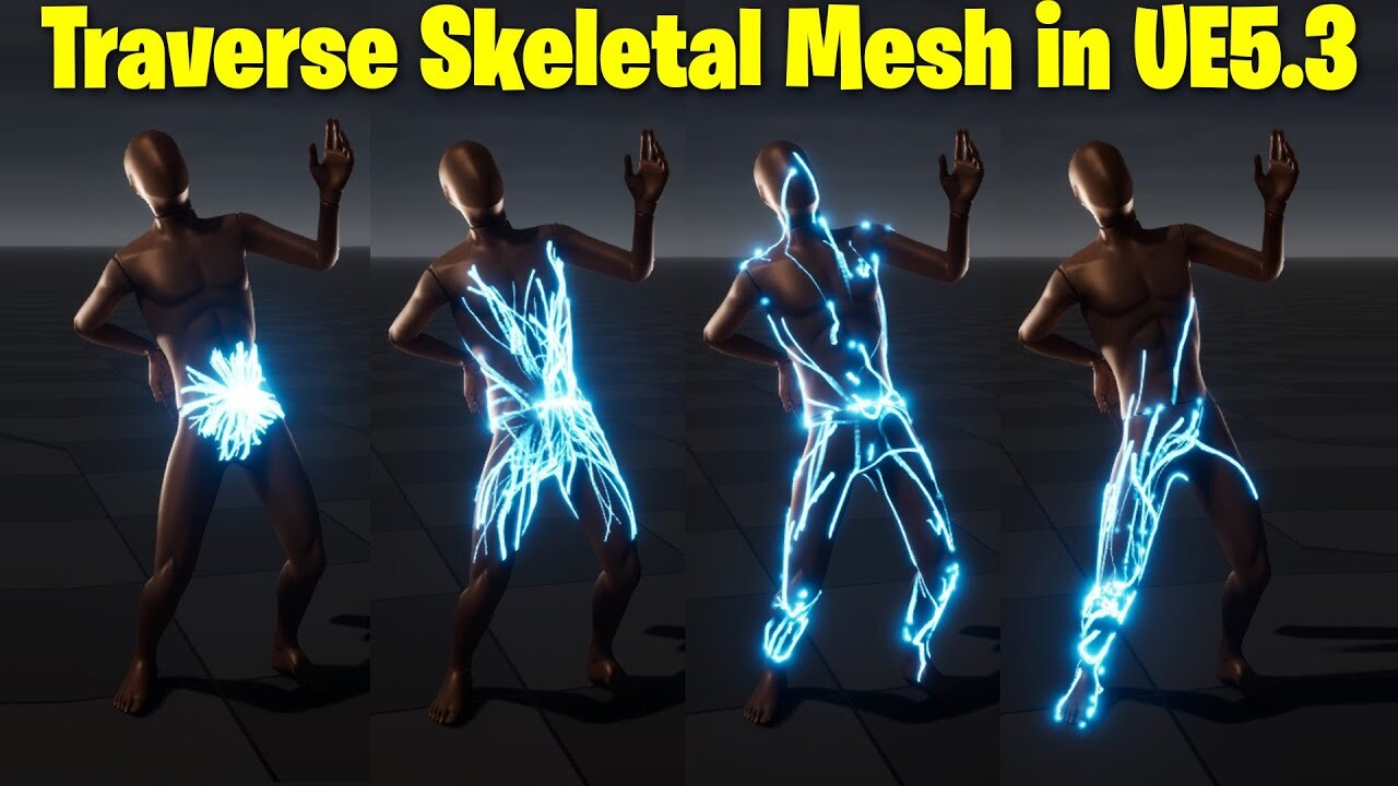 ArtStation - Traverse Skeletal Mesh in UE5.3 Niagara Tutorial | Download Files