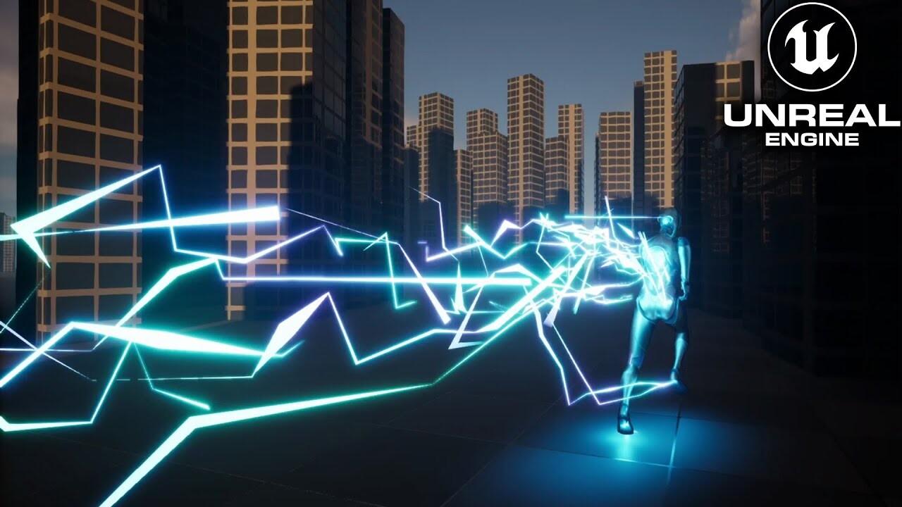 ArtStation - Dash Lightning FX in UE5.3 Niagara Tutorial | Download Files