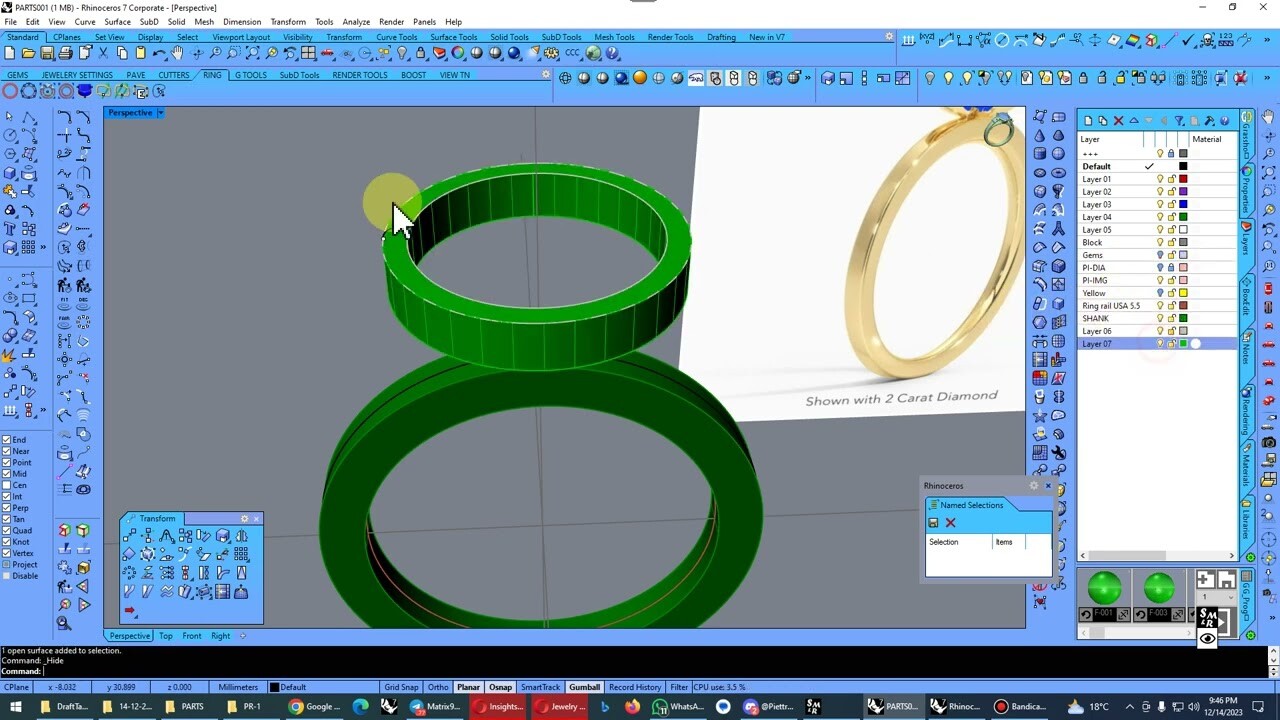 ArtStation - How To 3d Modeling Bezel Engagement Ring By Rhino 3D Gold ...