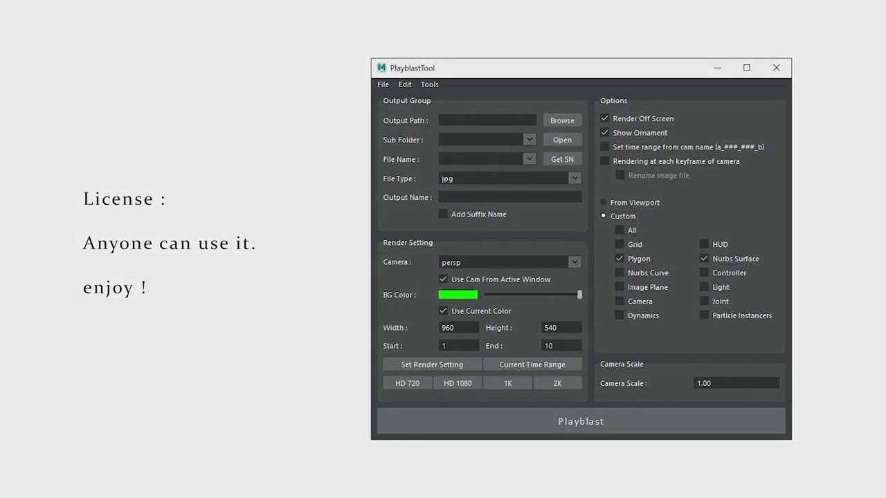 ArtStation - Playblast Tool For Maya