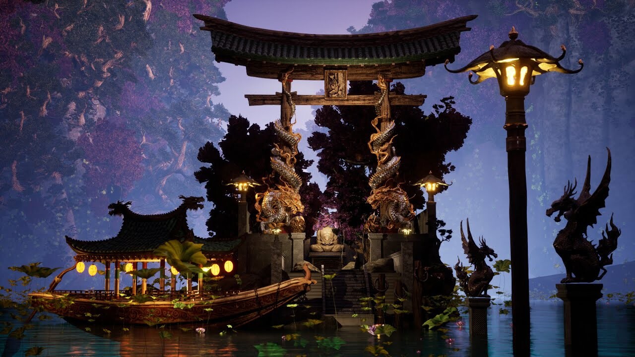 ArtStation - My New Unreal Asian Zen Garden