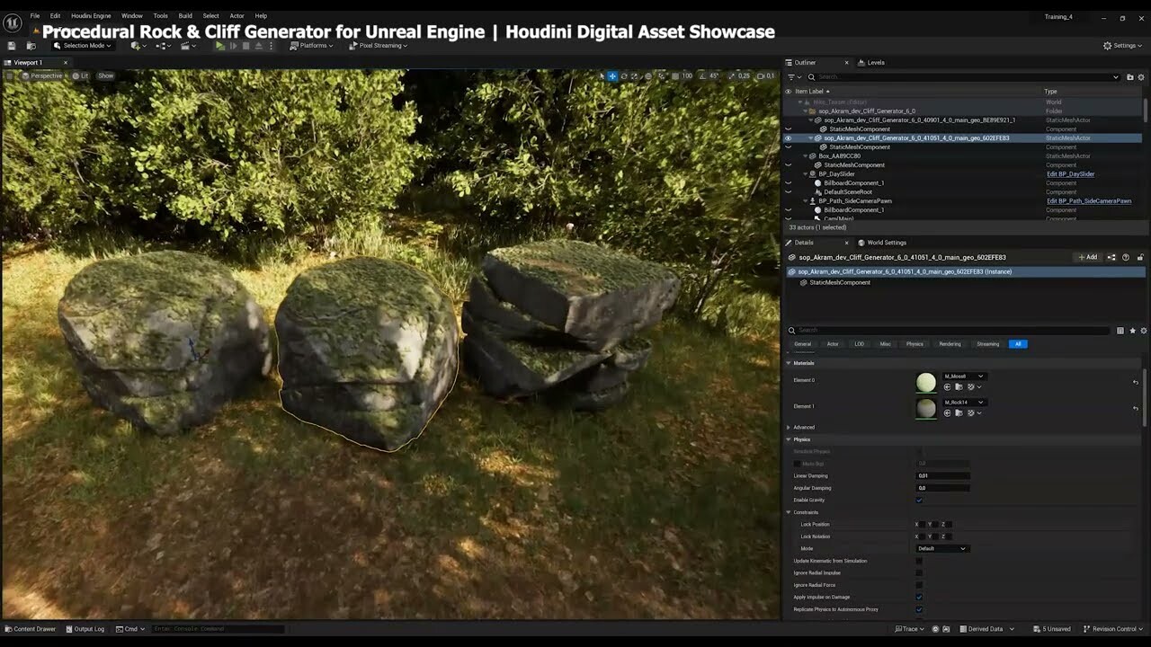 ArtStation - Procedural Rock & Cliff Generator for Unreal Engine | Houdini Digital Asset