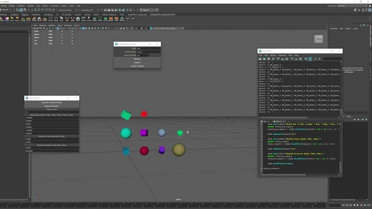 ArtStation - Python in Maya Bulk Preparing, Renaming and Matrix Aligning Tool