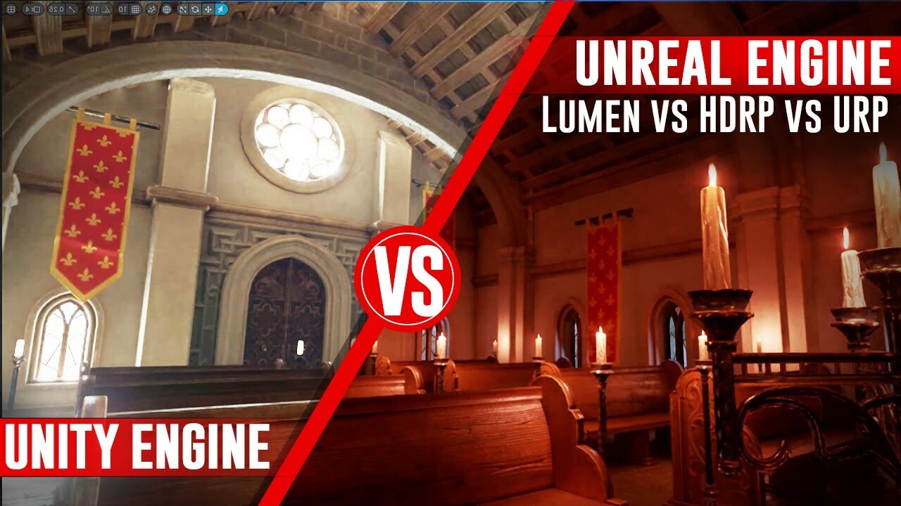 ArtStation - Unreal vs Unity - Medieval Gothic Chapel - Lumen vs HDRP ...
