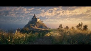 ArtStation - Personal Project: castle gleaming in the golden hour light