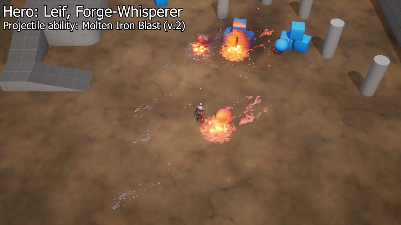 ArtStation - MOBA Ability - Molten Iron Projectile