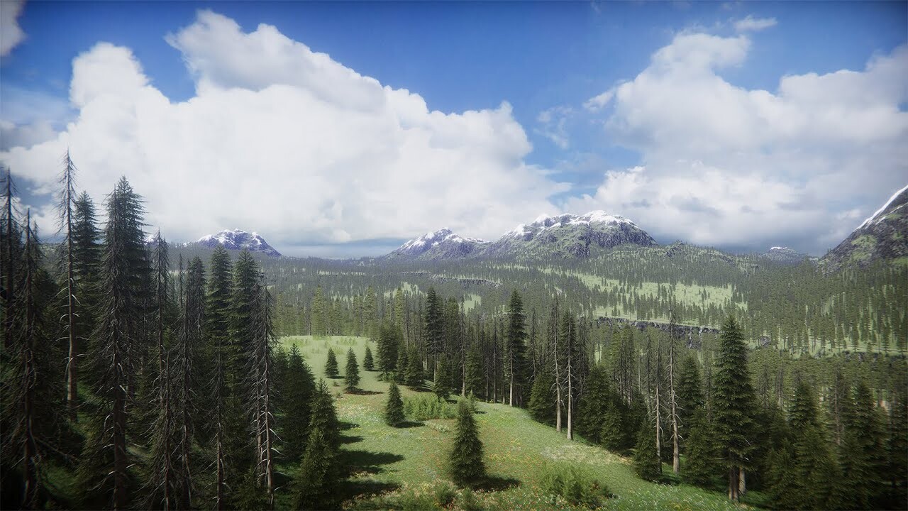 ArtStation - Mountains ,Coniferous Forests - Environment Unity