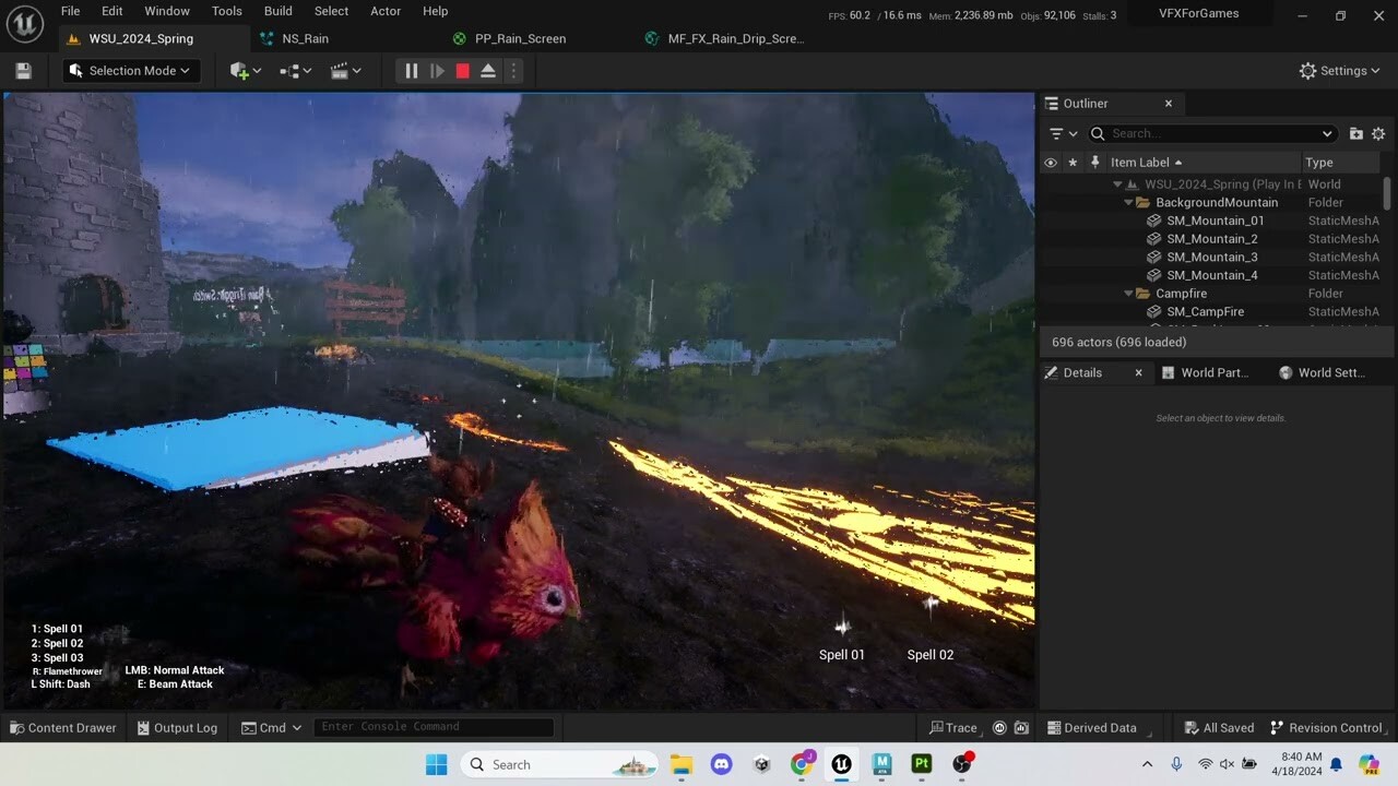 Jacob Jones - Game Design - Rain Effect - UE5