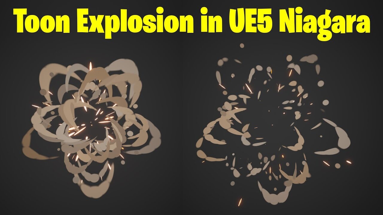 ArtStation - 2D Toon Explosion in Unreal Engine 5.4 Niagara Tutorial | Download Files