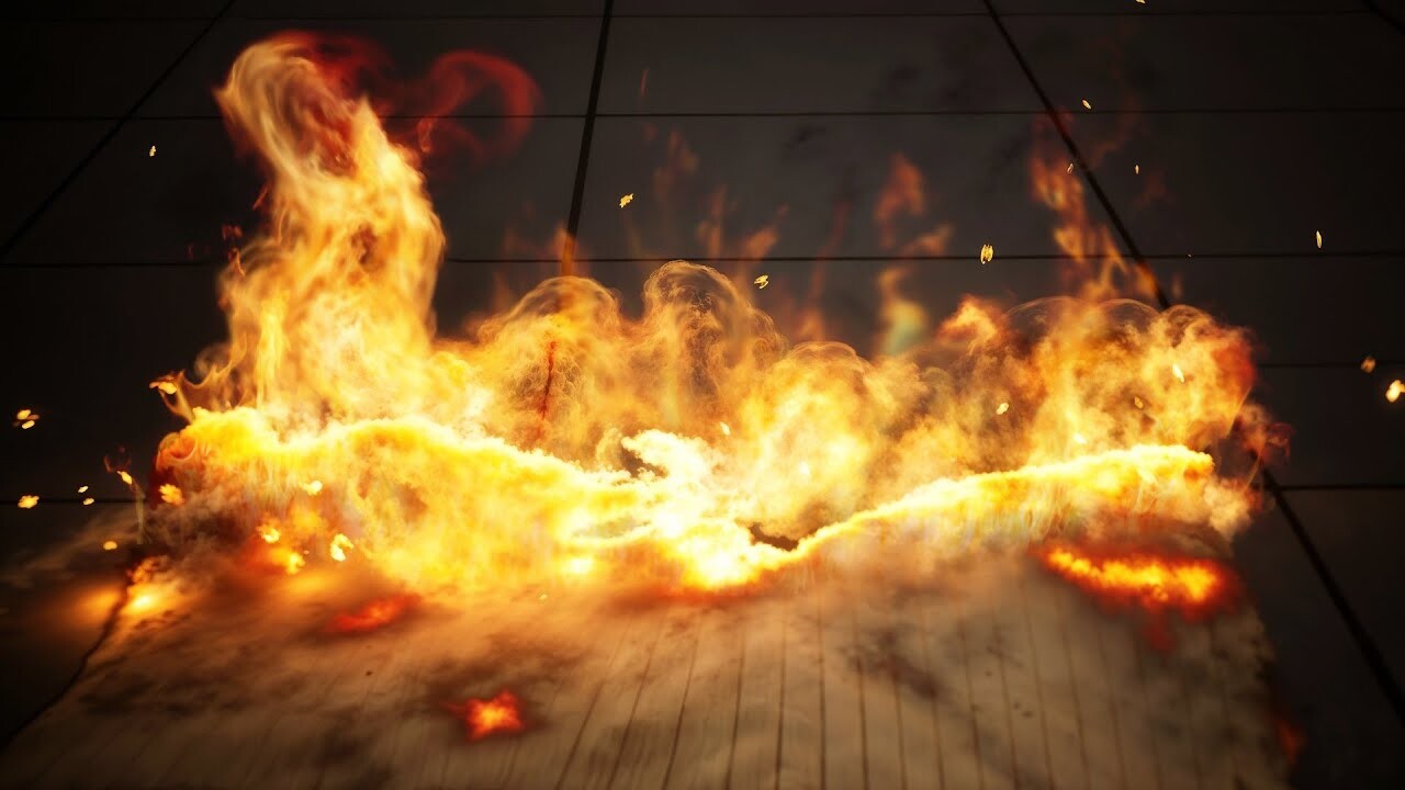 ArtStation - Burning Paper Fluid Fire in Unreal Engine 5.4 Niagara | Download Files