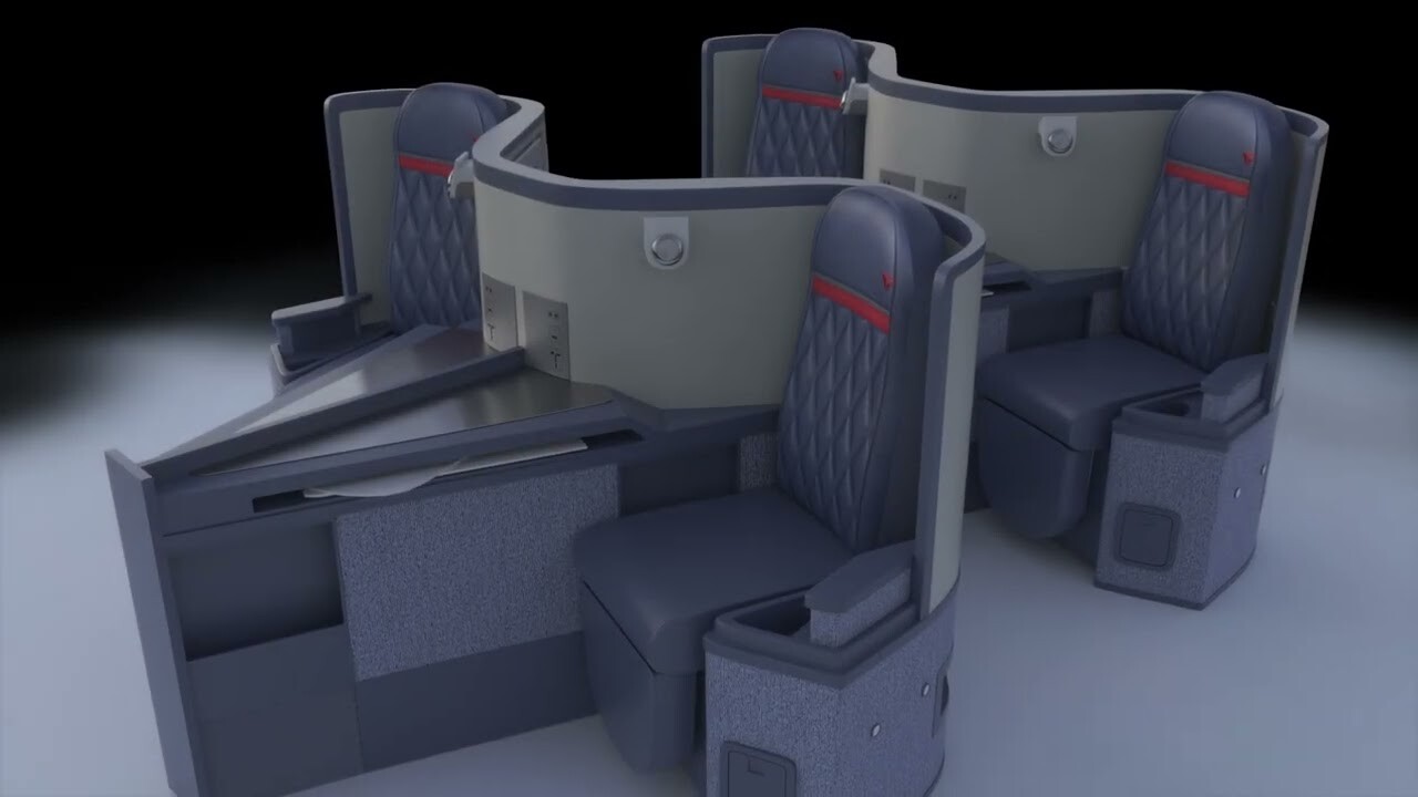 ArtStation - Delta One Airline Seats Render