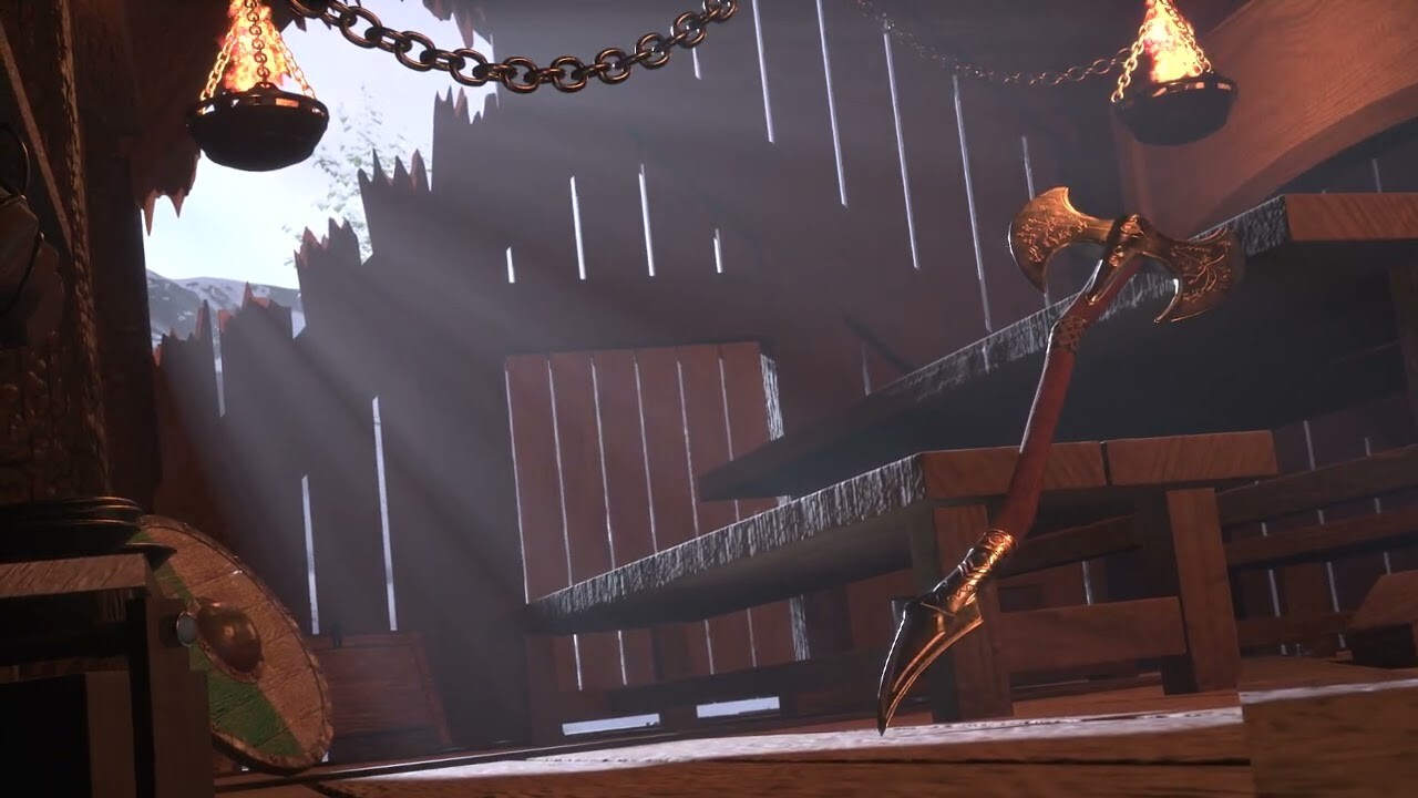 ArtStation - Viking house scene and Leviathan inspired Axe from God Of ...