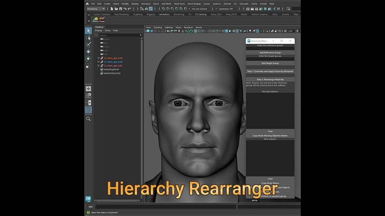 ArtStation - Hierarchy Rearranger (Maya Python Tool for Hierarchy Organization)
