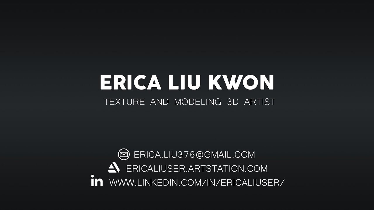 ArtStation - Erica Liu Kwon Texture and Model 3D Artist Demo Reel 2024