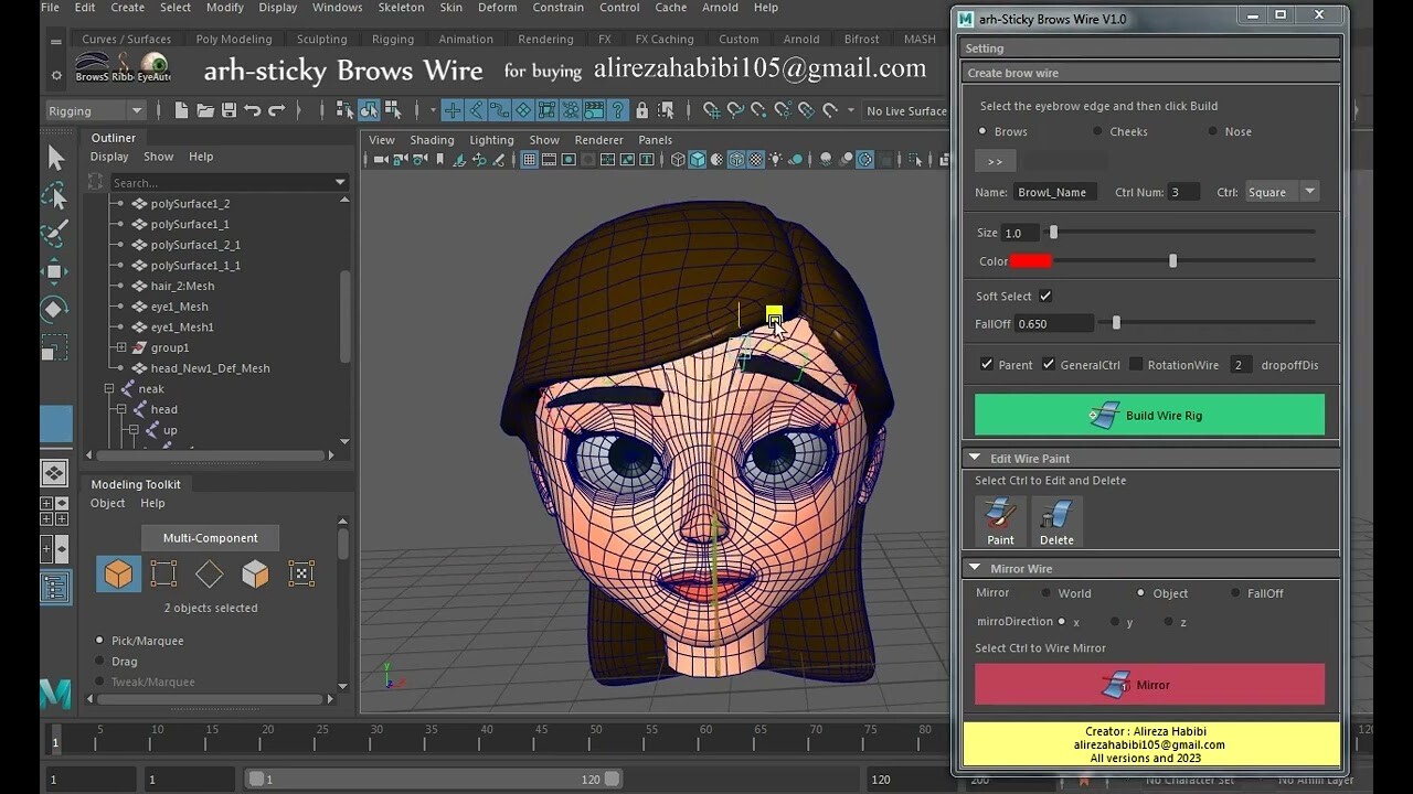 ArtStation - arh sticky brows wire rig