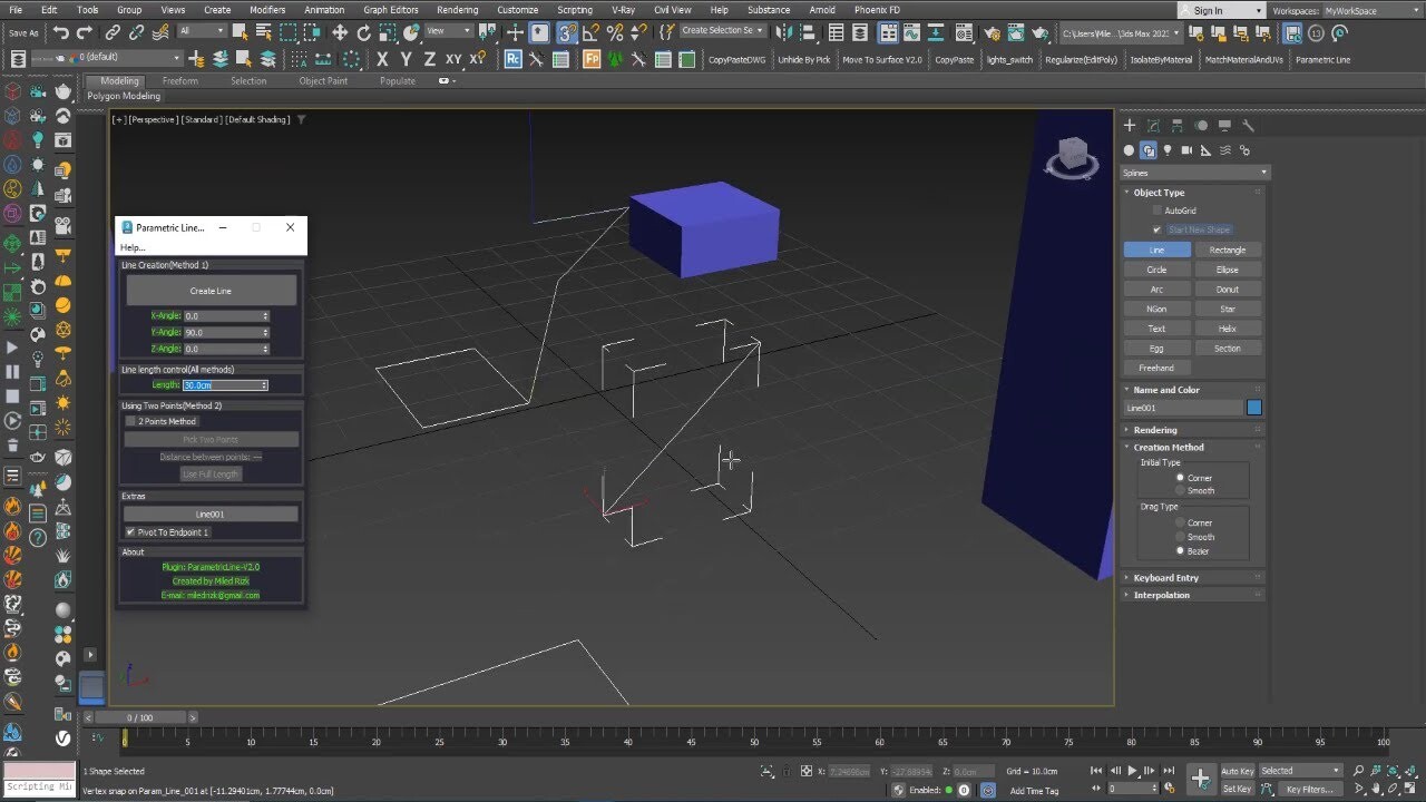 ArtStation - 3DS Max - Plugin [UPDATE] - drawparamLine v2