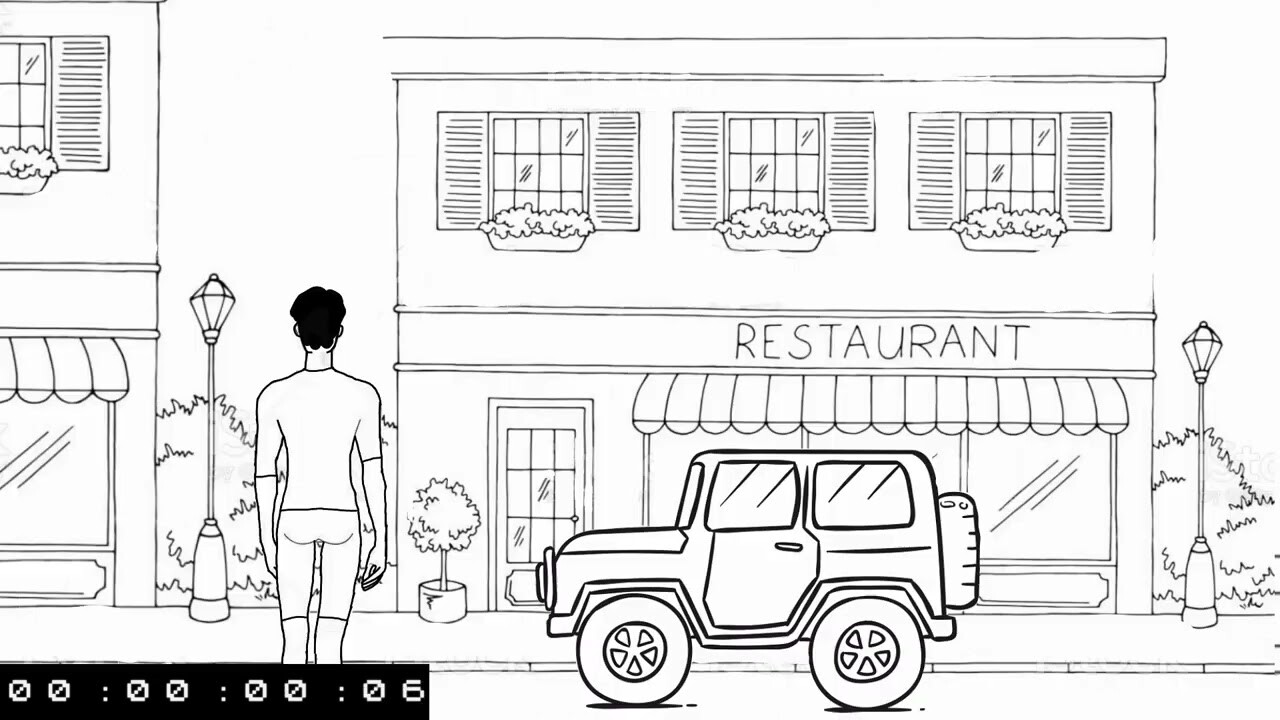 ArtStation - 2D Storyboard Animatic - Thought of Going to a Restaurant